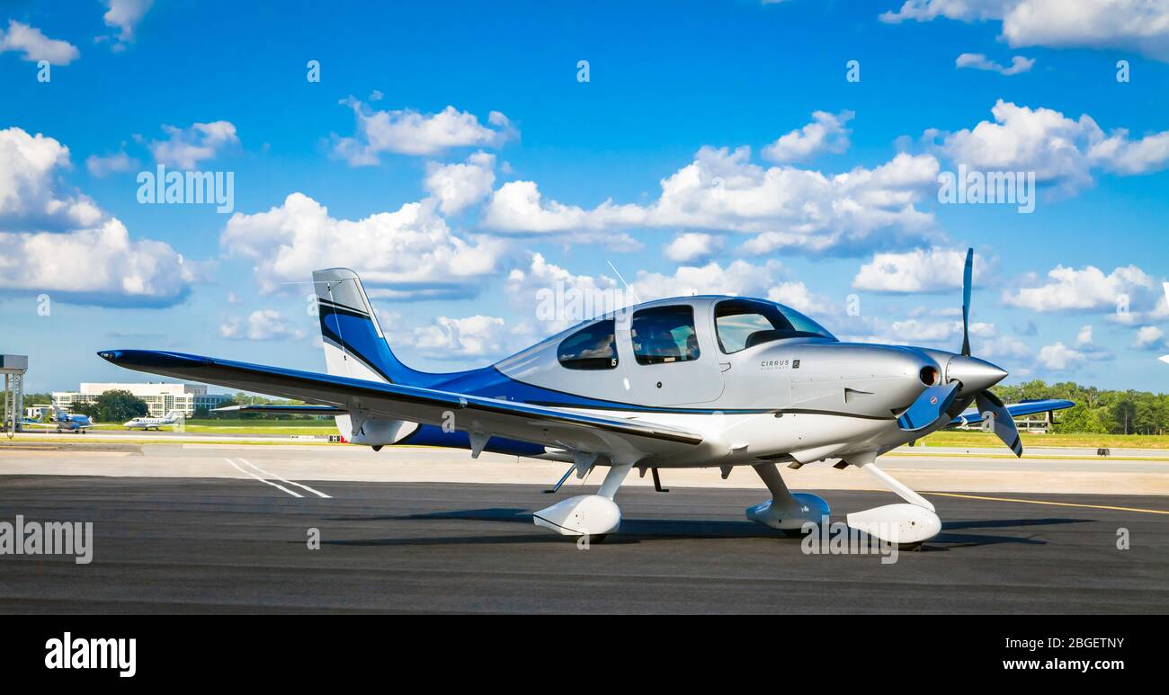 Cirrus Vision Inspired SR-22T on the ramp Stock Photo - Alamy
