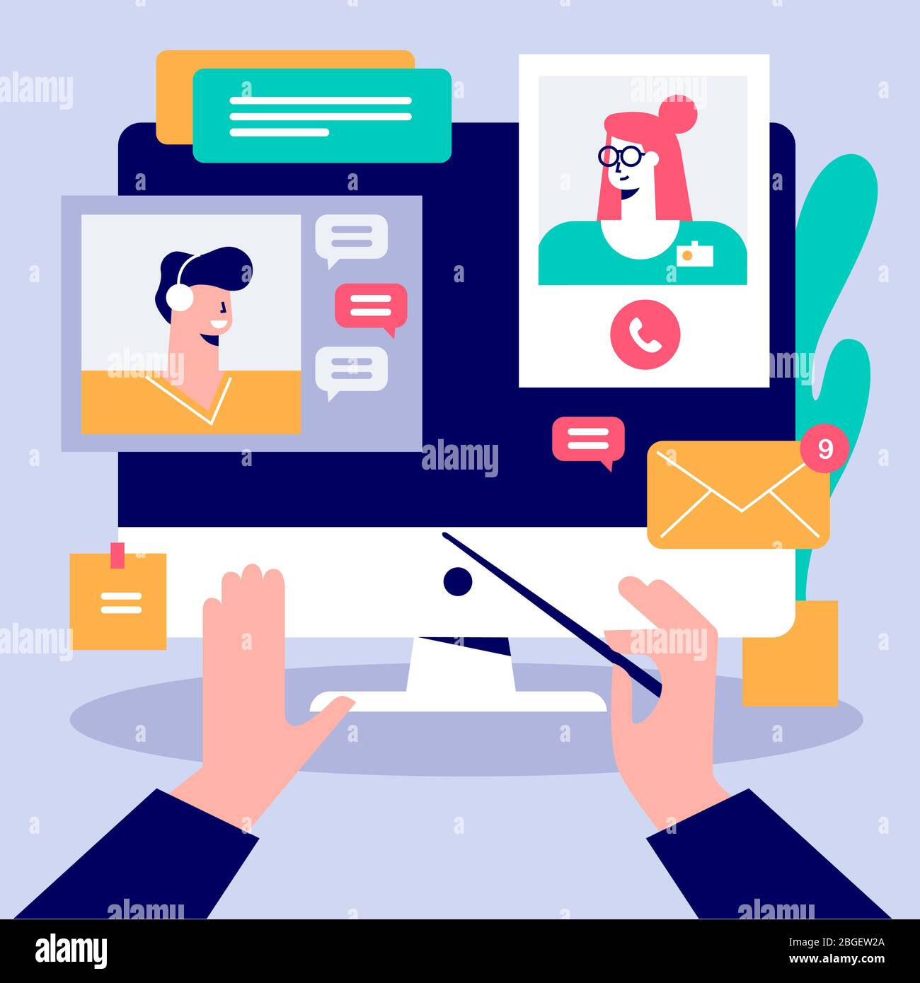 Teleworking illustration Stock Vector Images - Alamy
