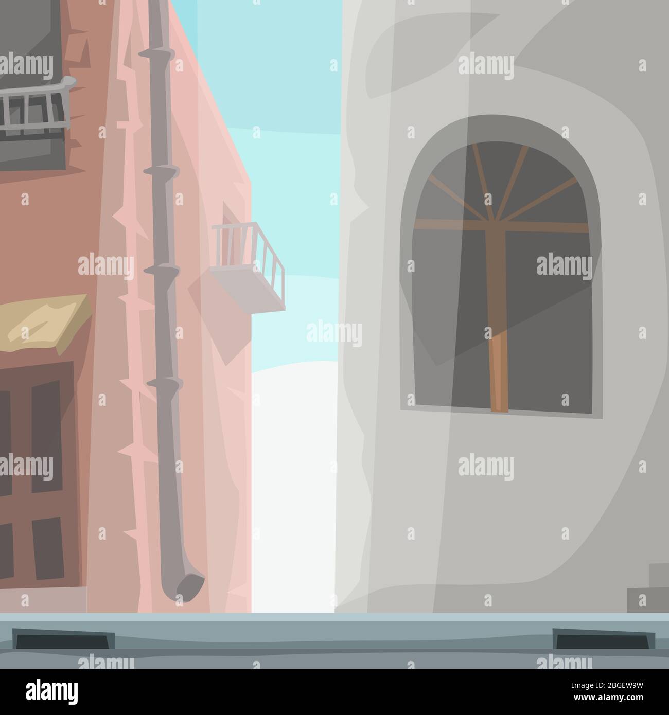 cartoon street at sunny day Stock Vector Image & Art - Alamy