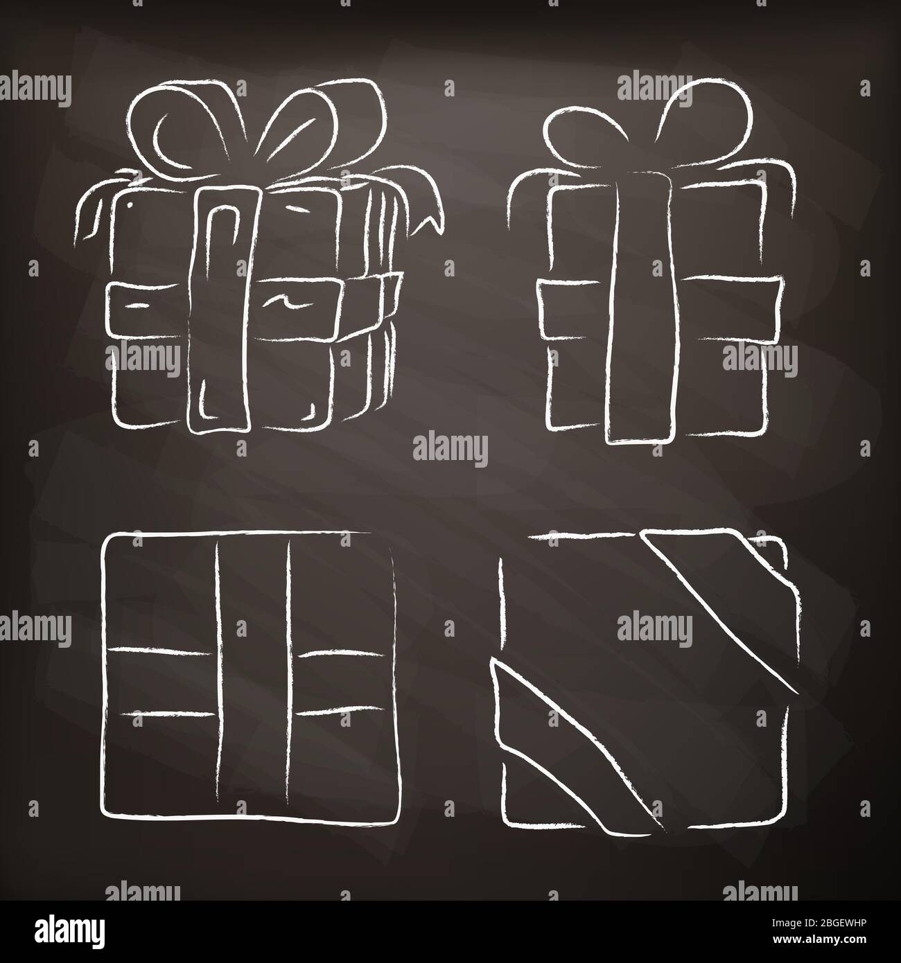 hand draw gift boxes blackboard Stock Vector Image & Art - Alamy