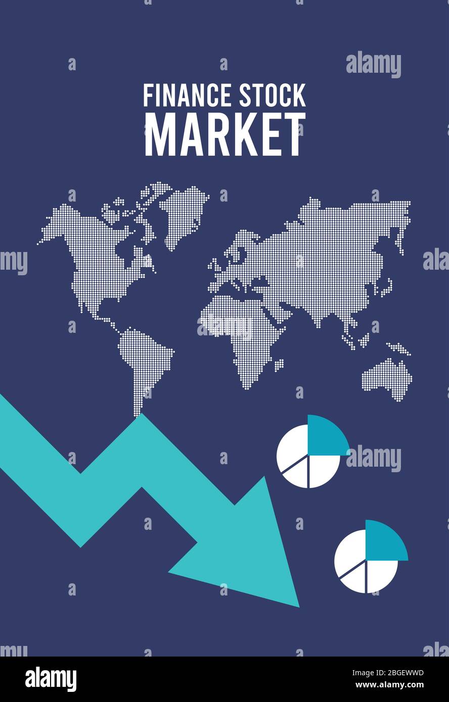 economic recession infographic with arrow and earth map Stock Vector ...