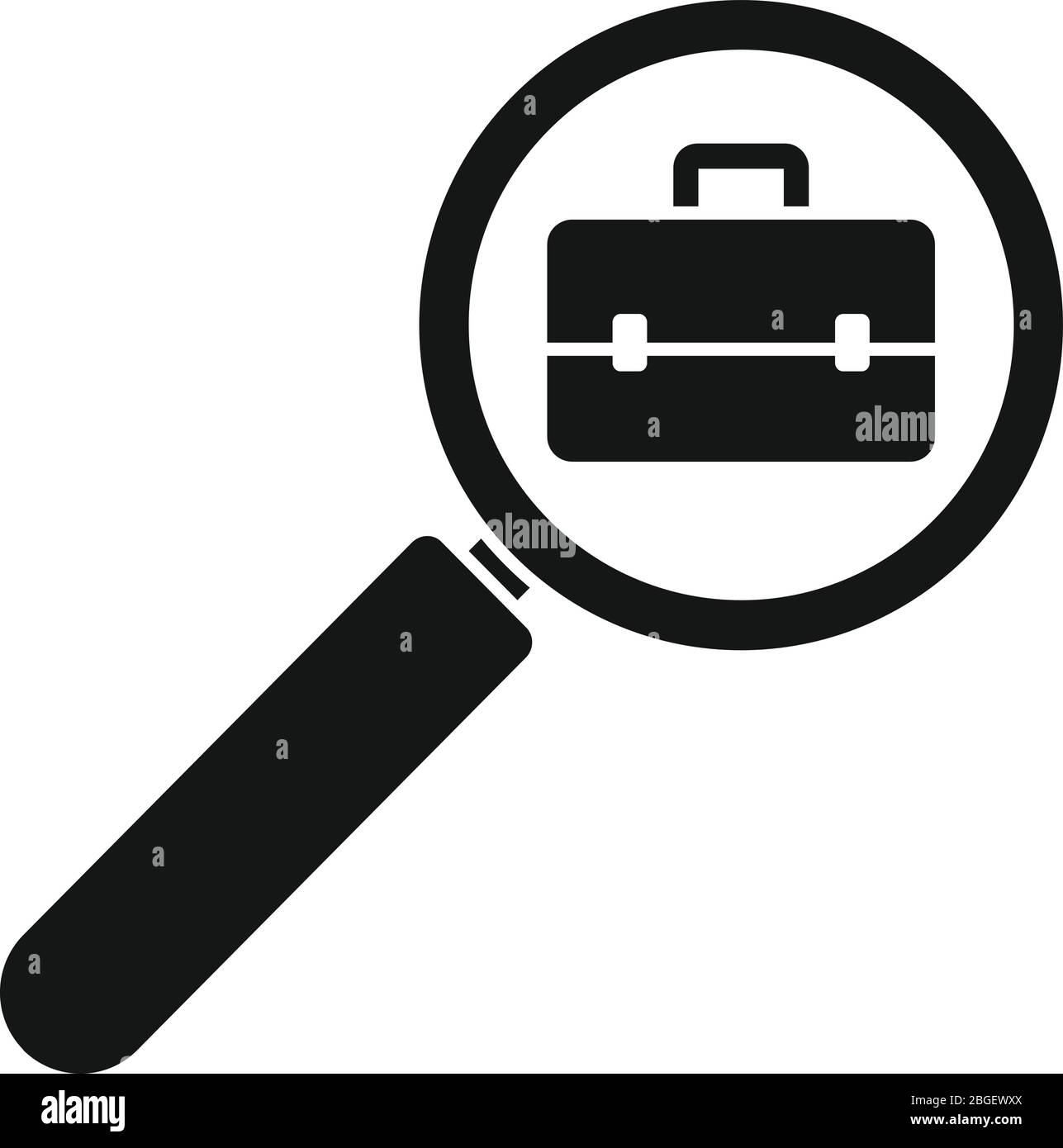 Job search magnifier icon. Simple illustration of job search magnifier ...