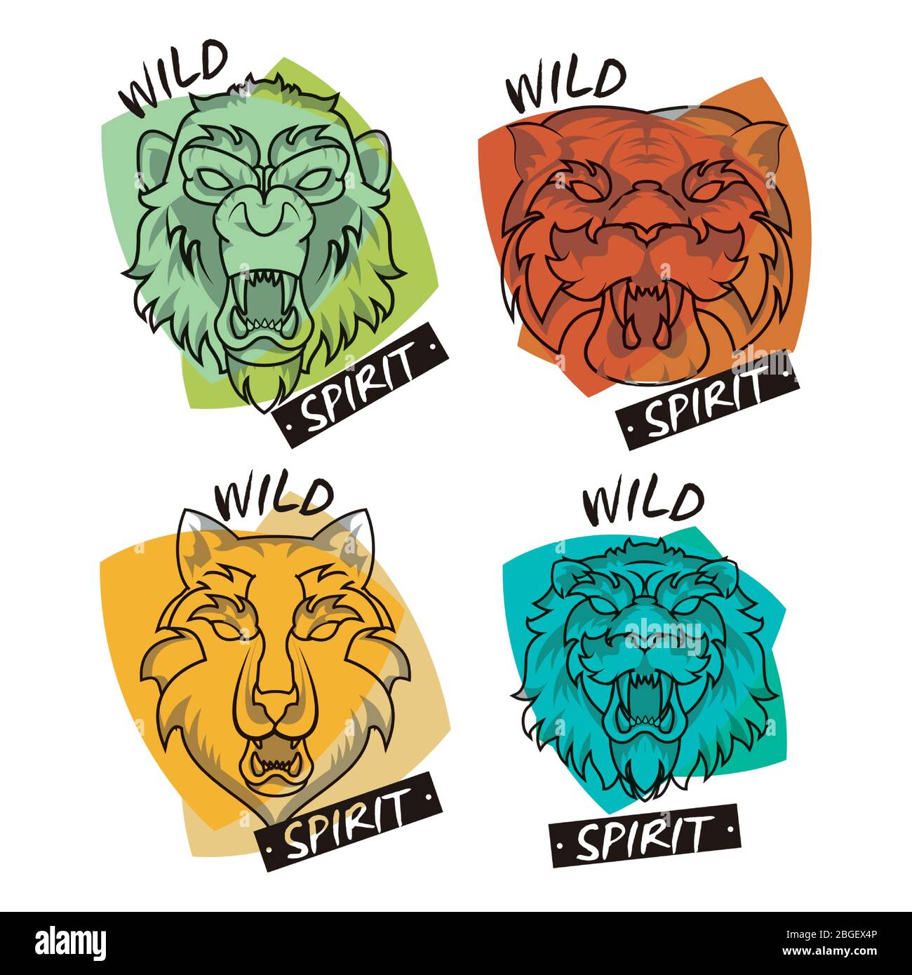 wild animals spirit creative design Stock Vector Image & Art - Alamy