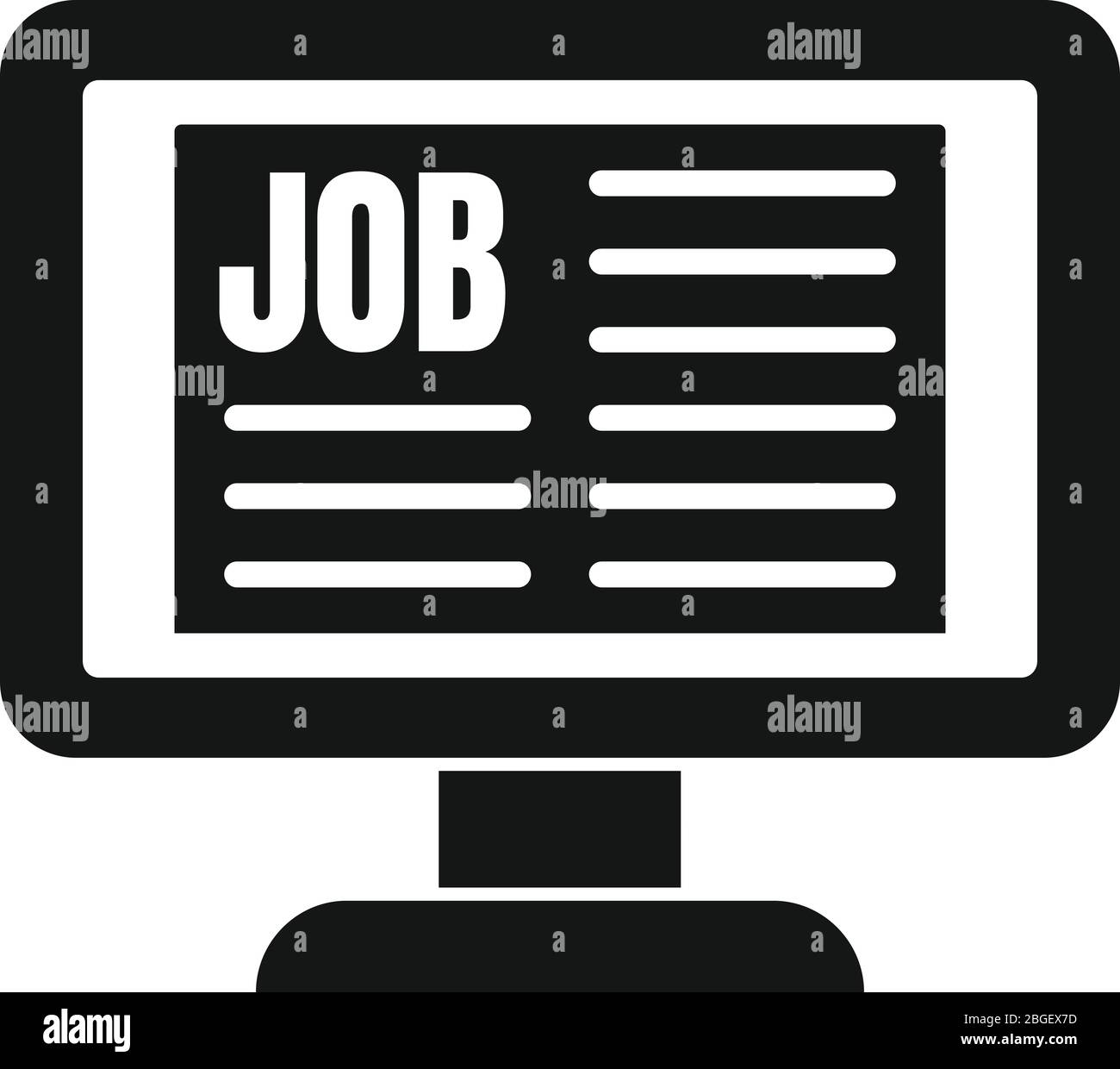 Computer job search icon. Simple illustration of computer job search ...