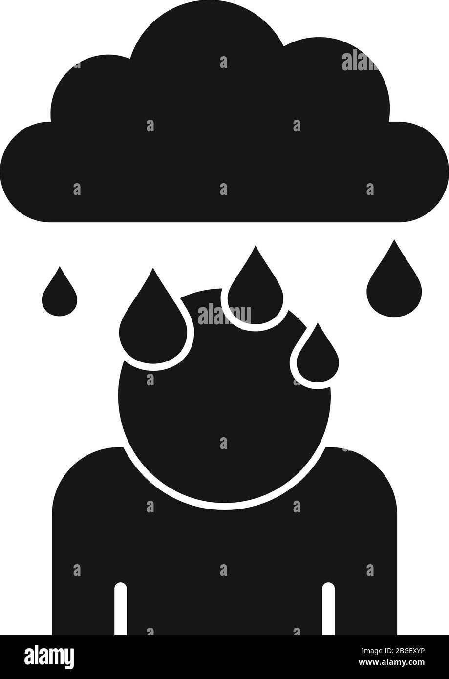 Rainy depression icon. Simple illustration of rainy depression vector ...