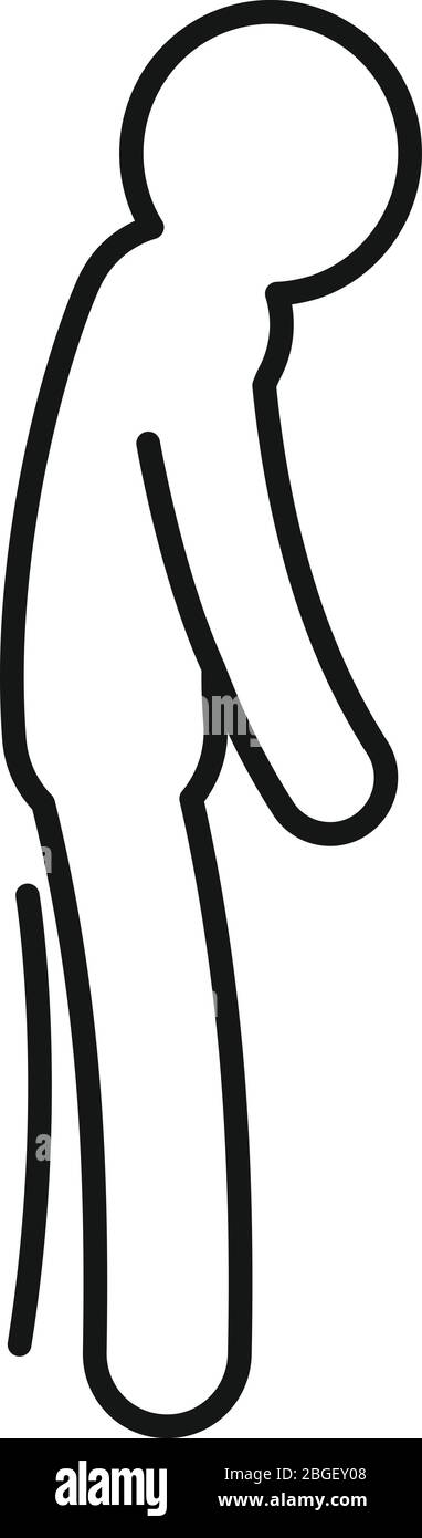 Single depression man icon. Outline single depression man vector icon ...