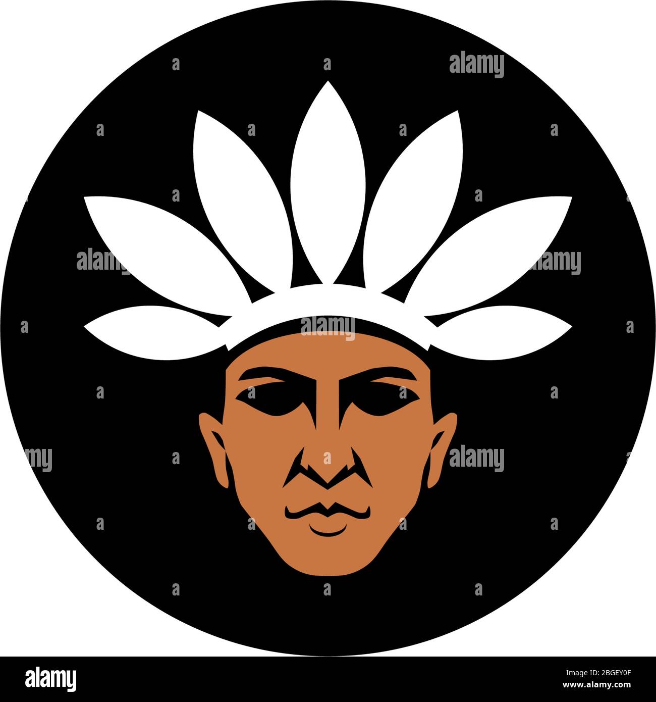 Indian headdress logo hi-res stock photography and images - Alamy