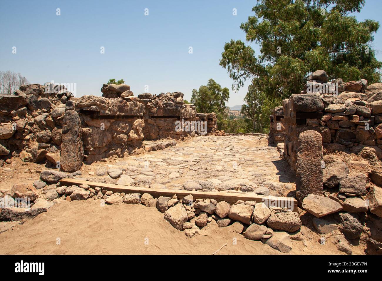 Archaeological site of the biblical city of Bethsaida, destroyed by the ...
