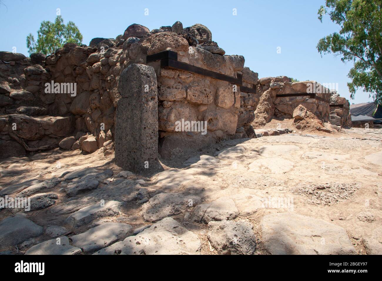 Archaeological site of the biblical city of Bethsaida, destroyed by the ...