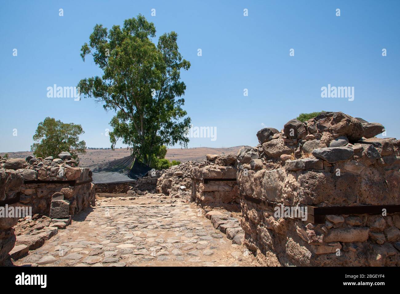 Archaeological site of the biblical city of Bethsaida, destroyed by the ...