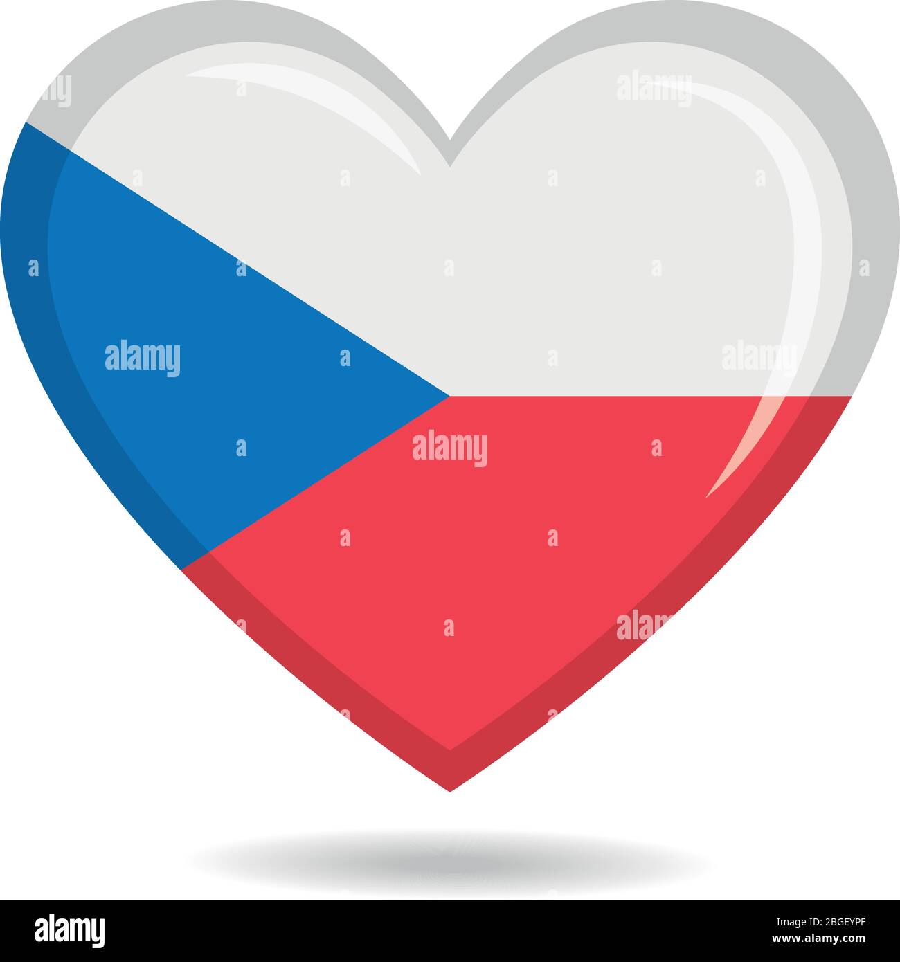 Czech Republic national flag in heart shape vector illustration Stock ...