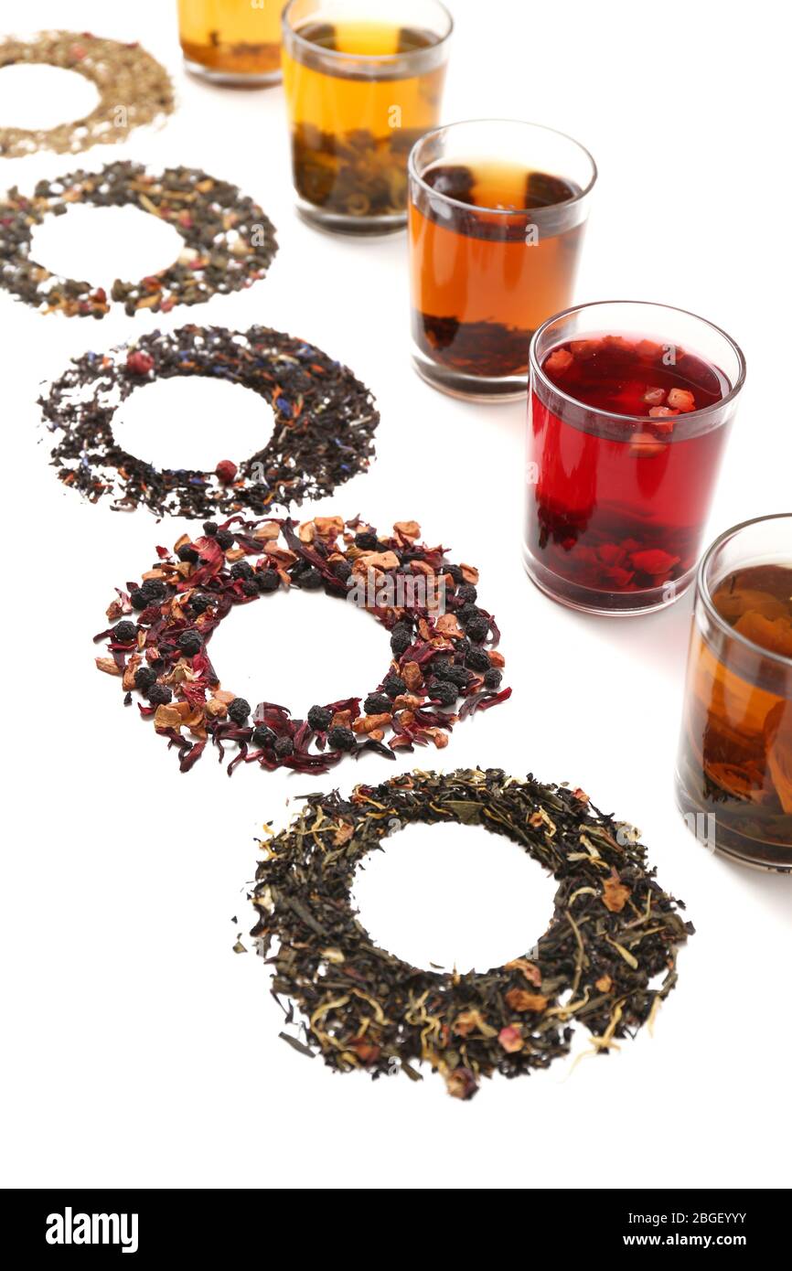 Assortment of tea isolated on white Stock Photo - Alamy