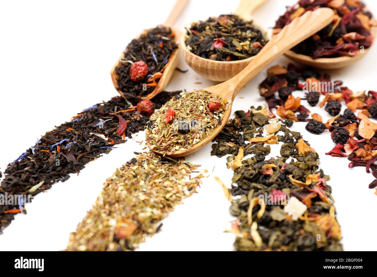 Assortment of dry tea isolated on white Stock Photo - Alamy