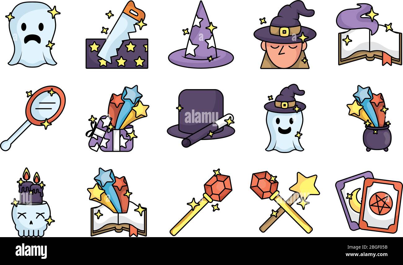 bundle of magic sorcery set icons Stock Vector Image & Art - Alamy