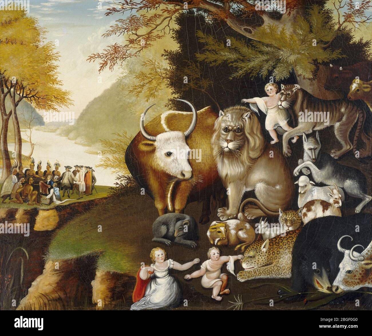 Edward Hicks - Peaceable Kingdom Stock Photo - Alamy