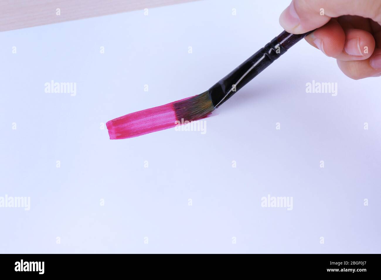 Child draws house with watercolors, close up Stock Photo - Alamy