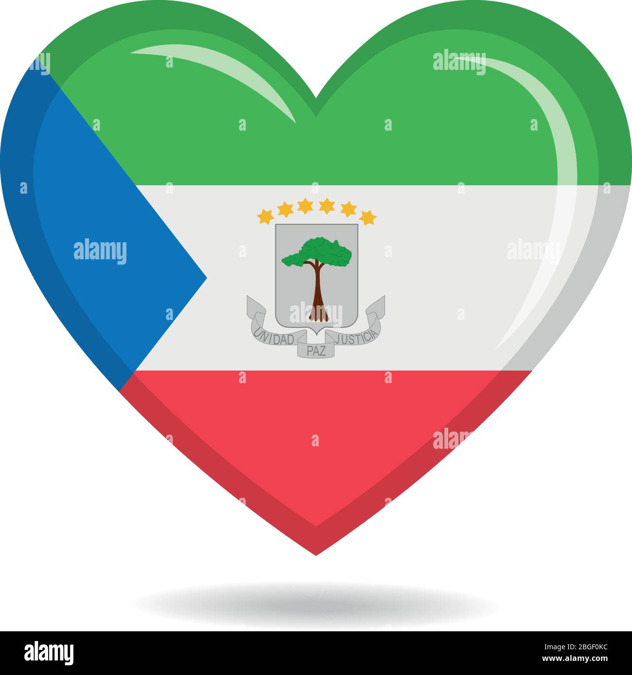Equatorial Guinea national flag in heart shape vector illustration Stock Vector Image & Art - Alamy