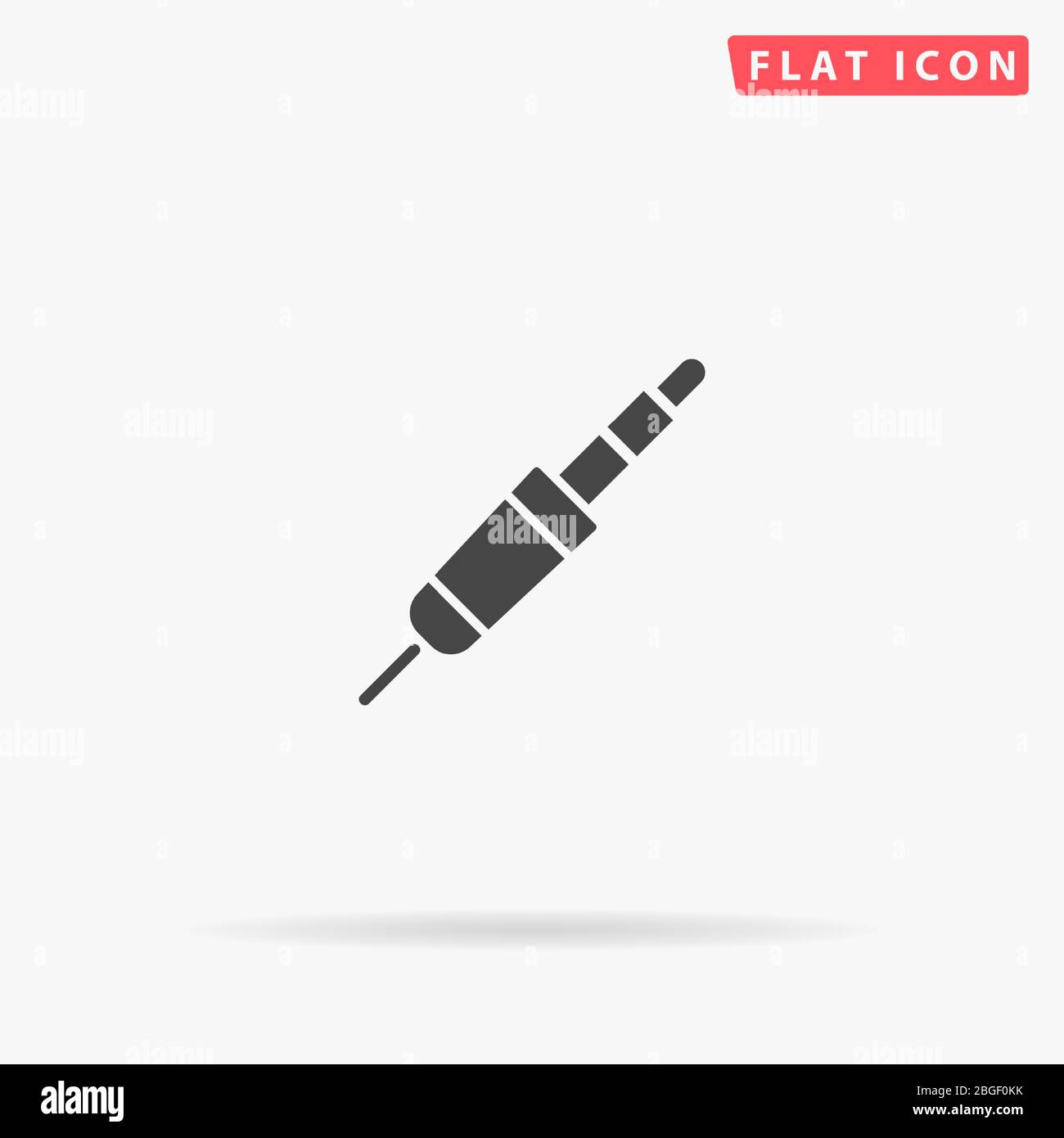 Mini Jack flat vector icon. Glyph style sign. Simple hand drawn ...