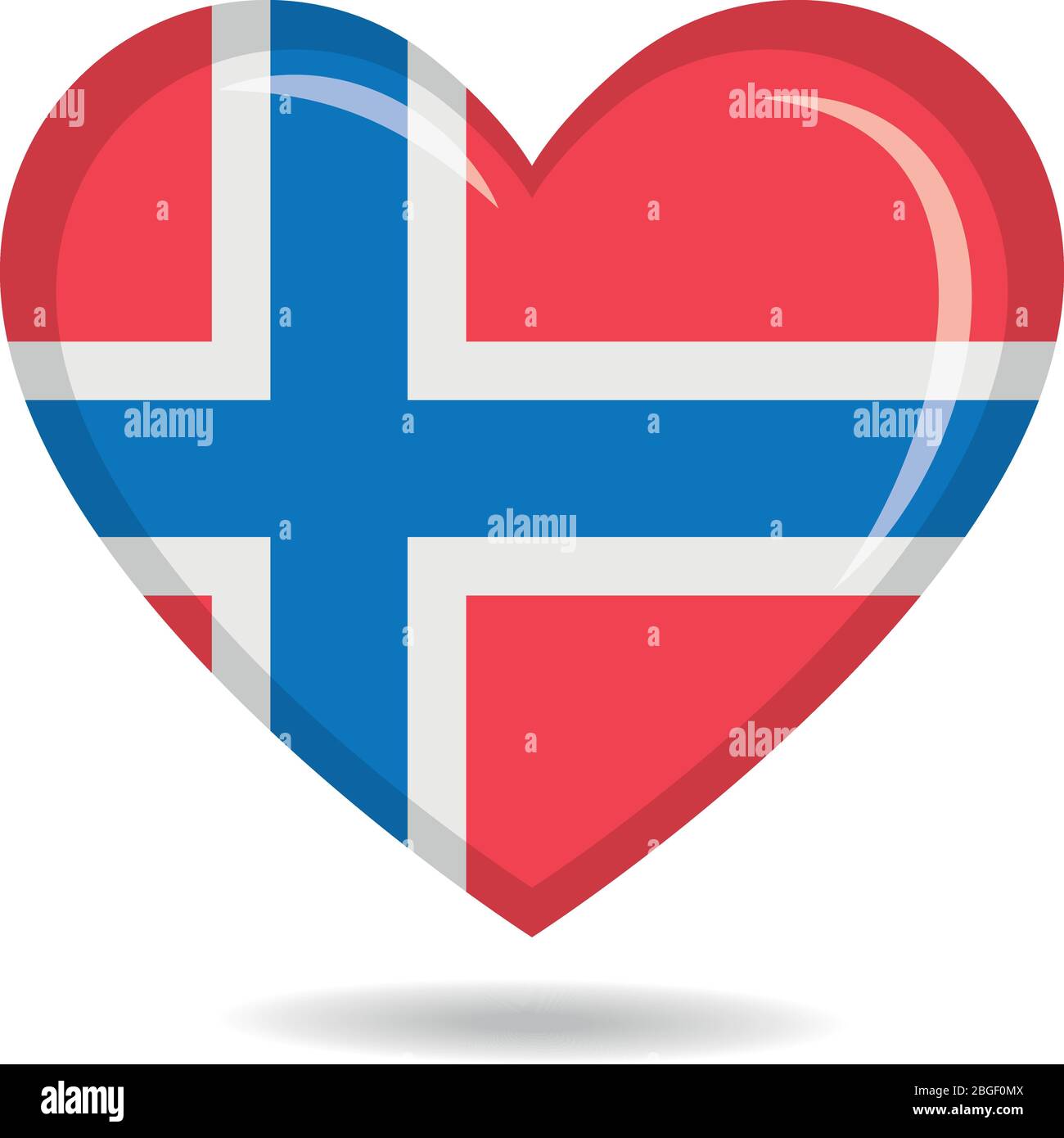 Norway national flag in heart shape vector illustration Stock Vector ...