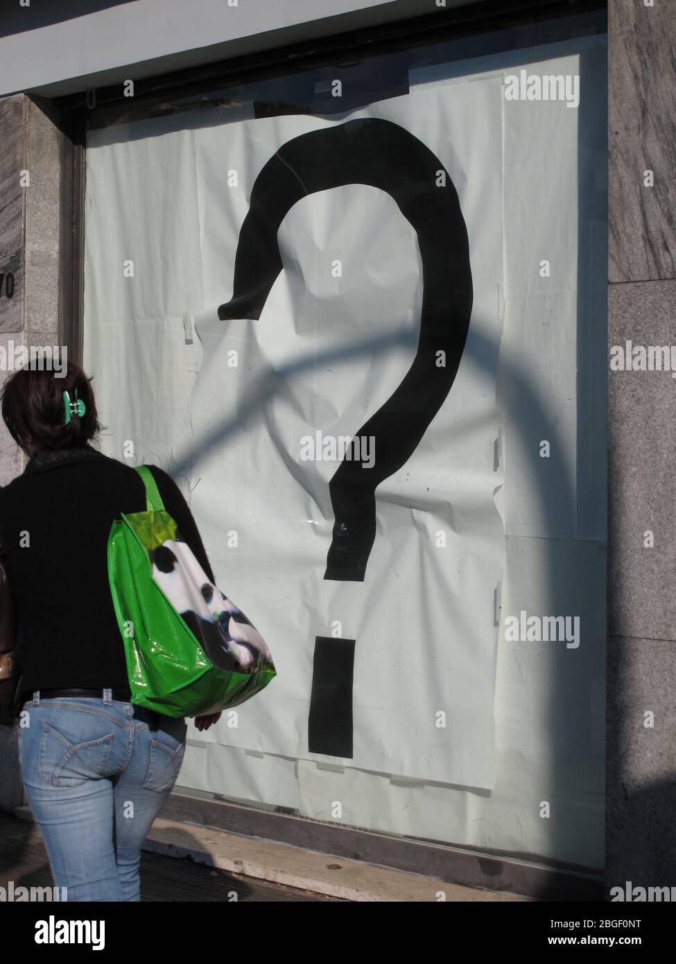 Question Mark symbol on shop front in rome italy Stock Photo - Alamy