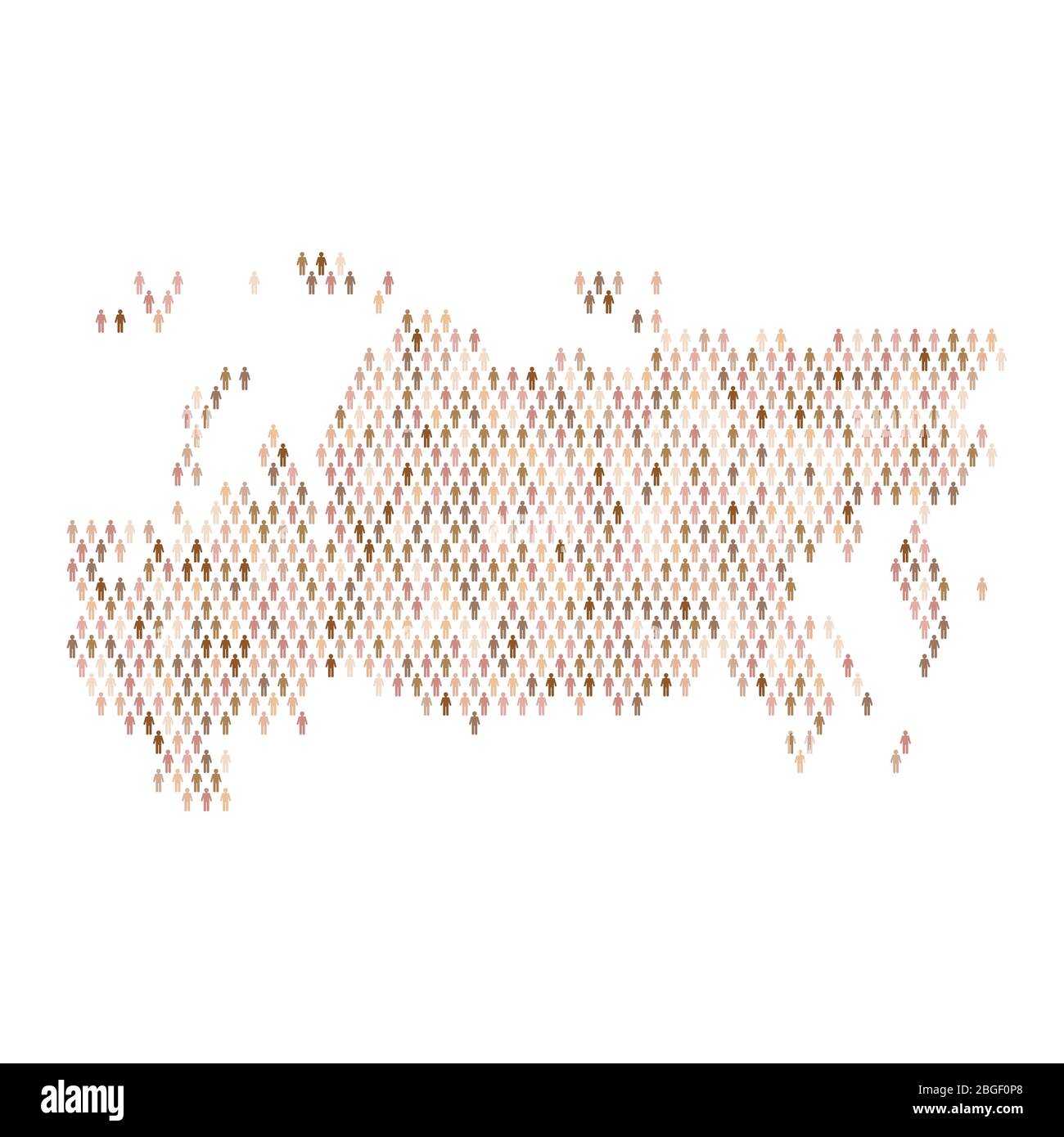 Russia population infographic. Map made from stick figure people Stock ...