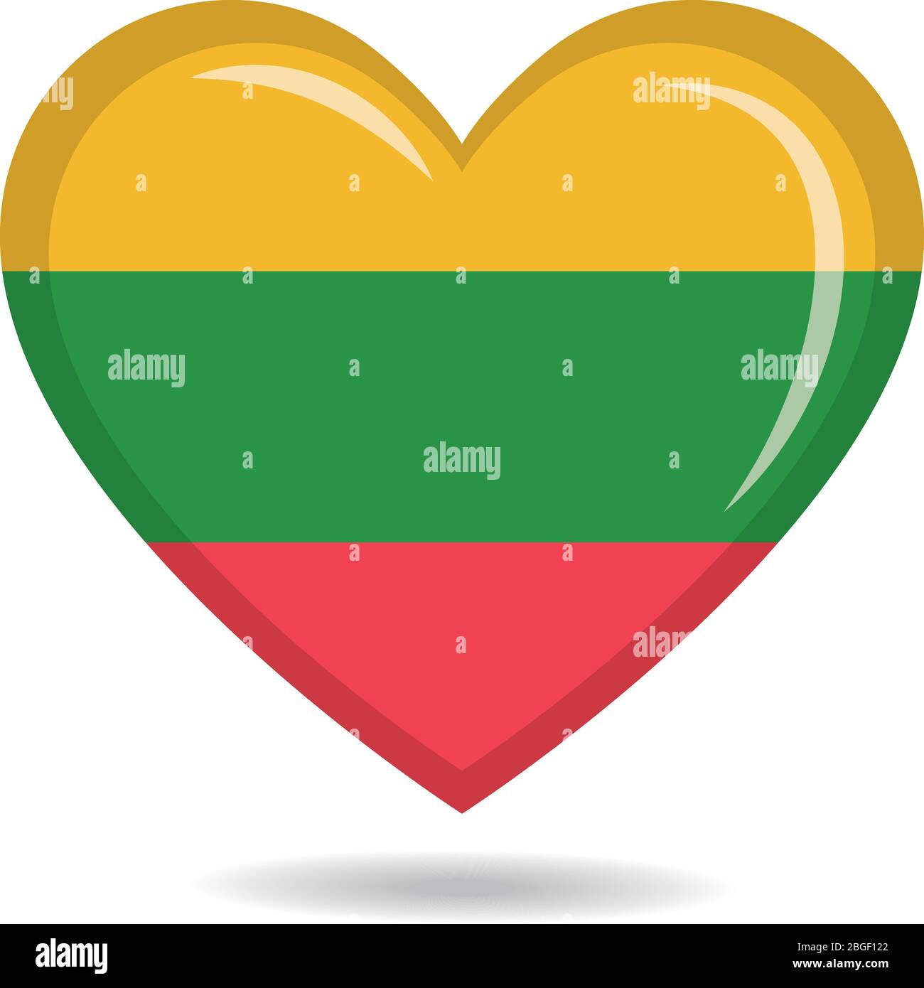 Lithuania national flag in heart shape vector illustration Stock Vector ...