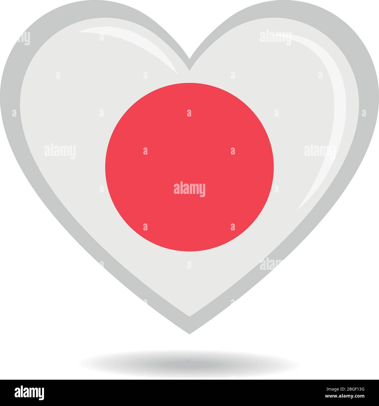 Japan national flag in heart shape vector illustration Stock Vector ...
