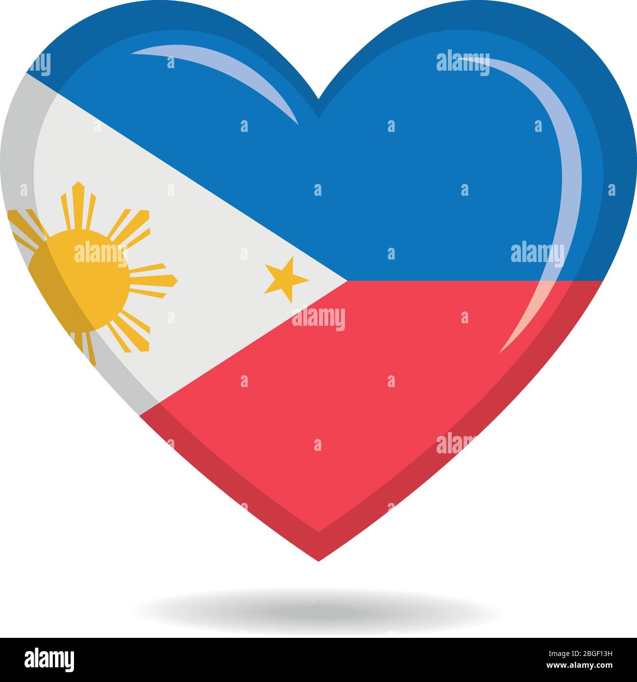 Philippines national flag in heart shape vector illustration Stock ...