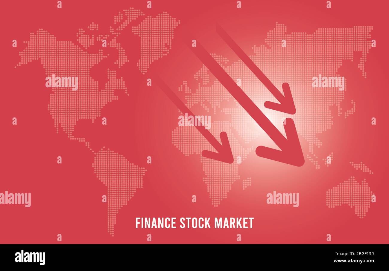 economic recession infographic with arrows and earth maps Stock Vector ...