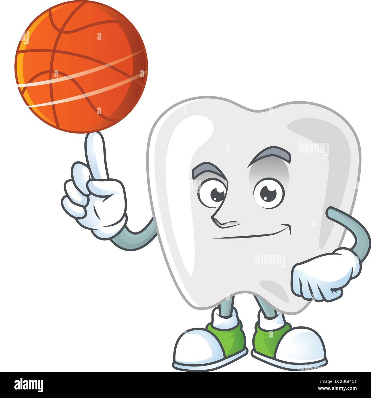 An athletic teeth cartoon design style playing basketball Stock Vector ...