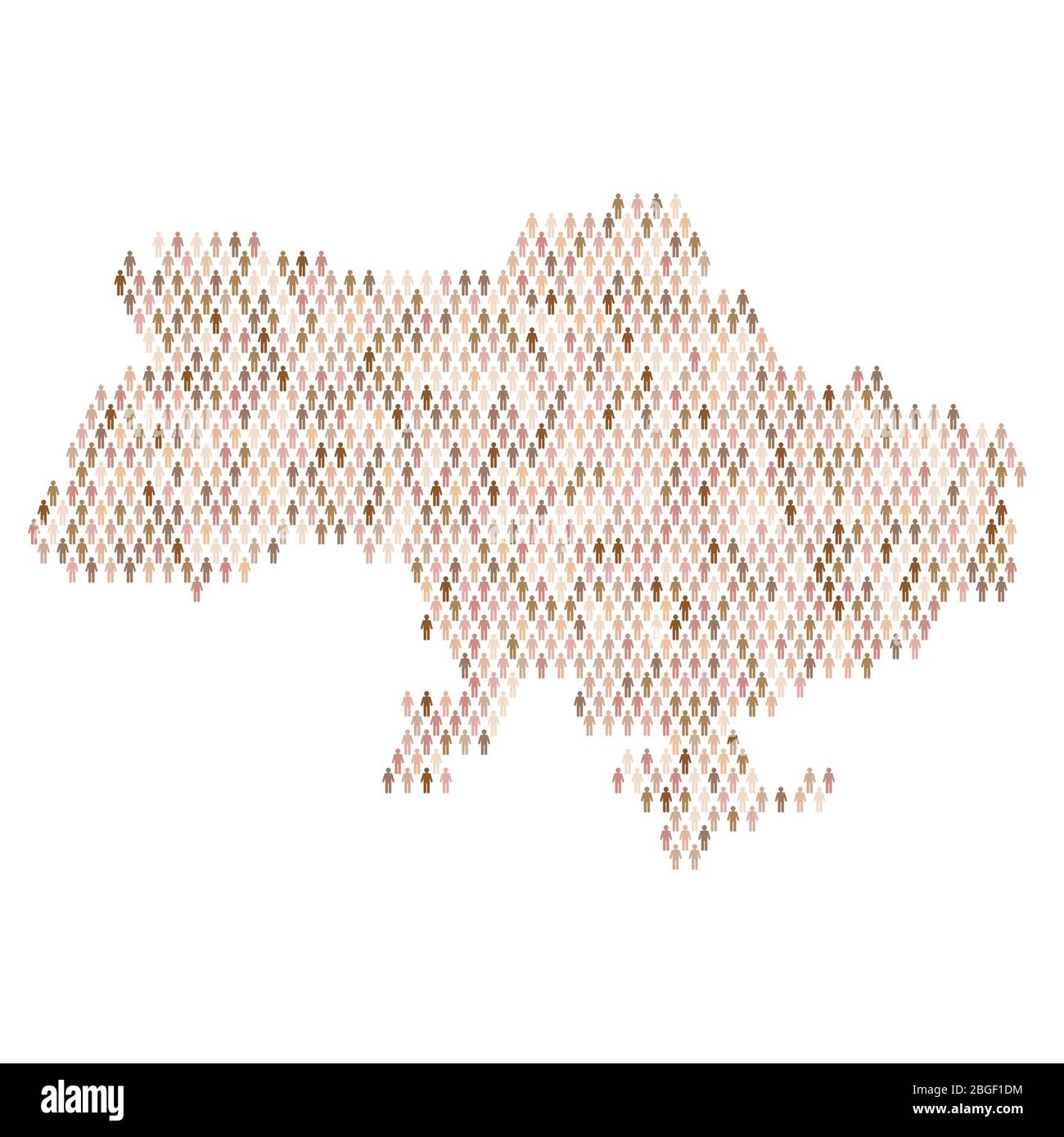 Ukraine population infographic. Map made from stick figure people Stock ...