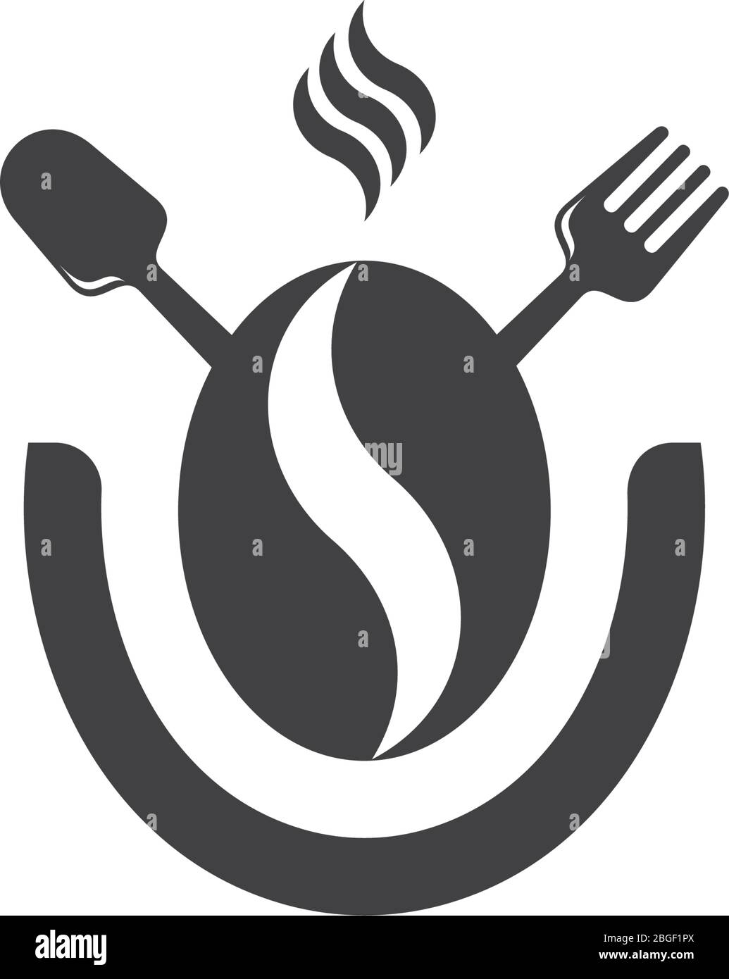 letter u smile coffee shop food restaurant symbol logo vector Stock ...