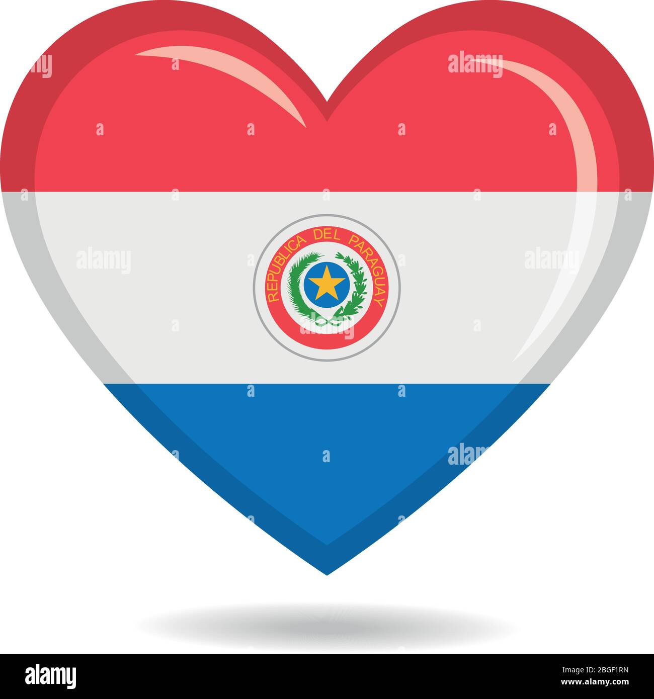 Paraguay national flag in heart shape vector illustration Stock Vector ...