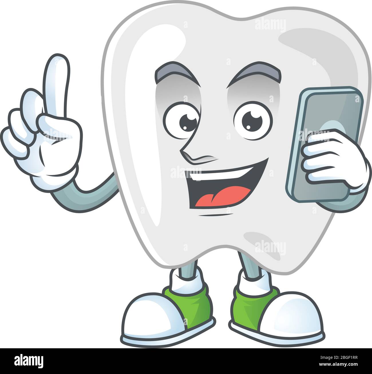 Cartoon design concept of teeth talking on phone Stock Vector Image ...