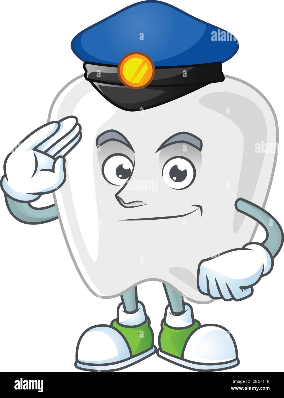 A dedicated Police officer of teeth mascot design style Stock Vector ...