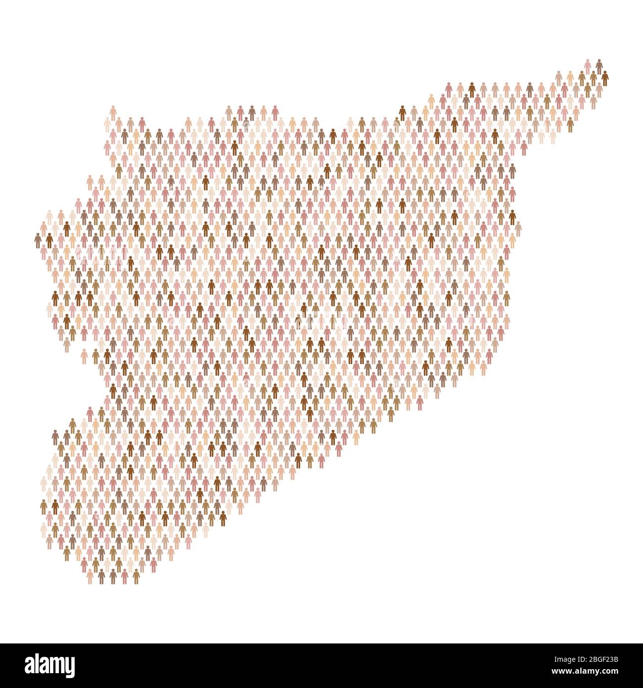 Syria population infographic. Map made from stick figure people Stock ...
