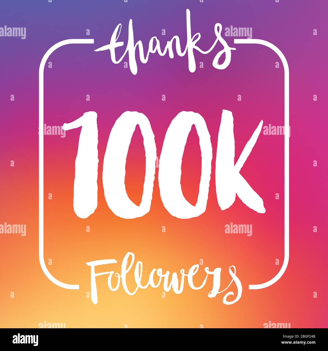 100k Followers Thank You All Social Media Subscribers Banner Stock