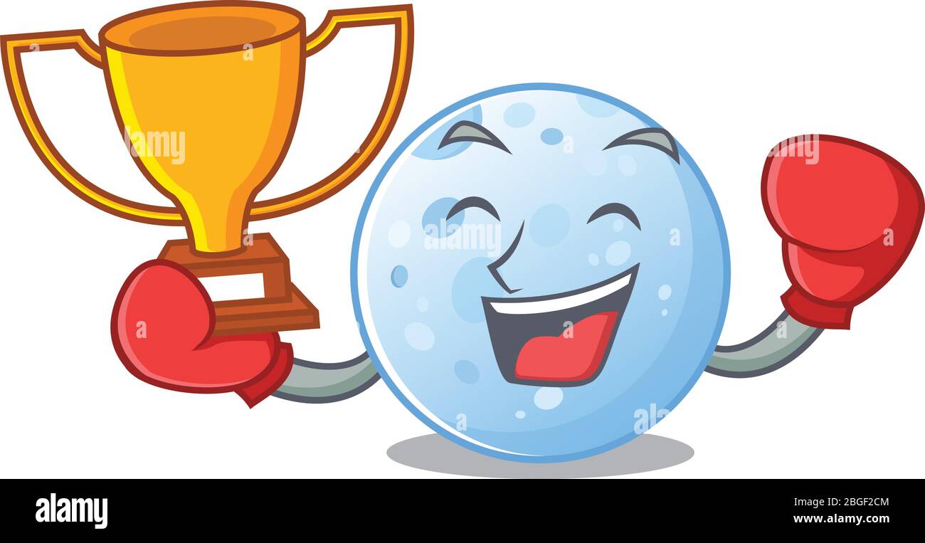 An elegant boxing winner of blue moon mascot design style Stock Vector ...