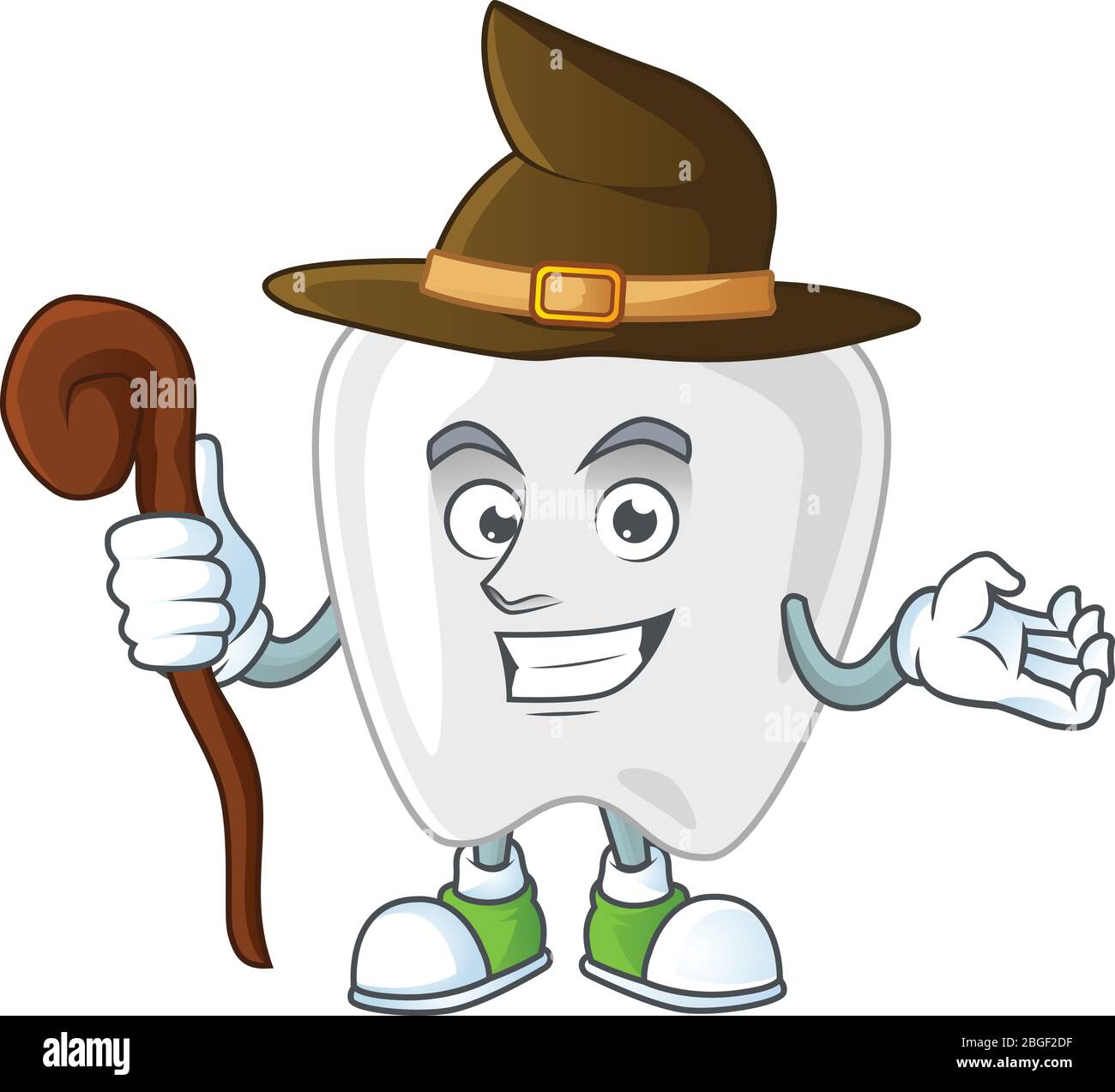 Cute and sneaky Witch teeth cartoon design style Stock Vector Image ...