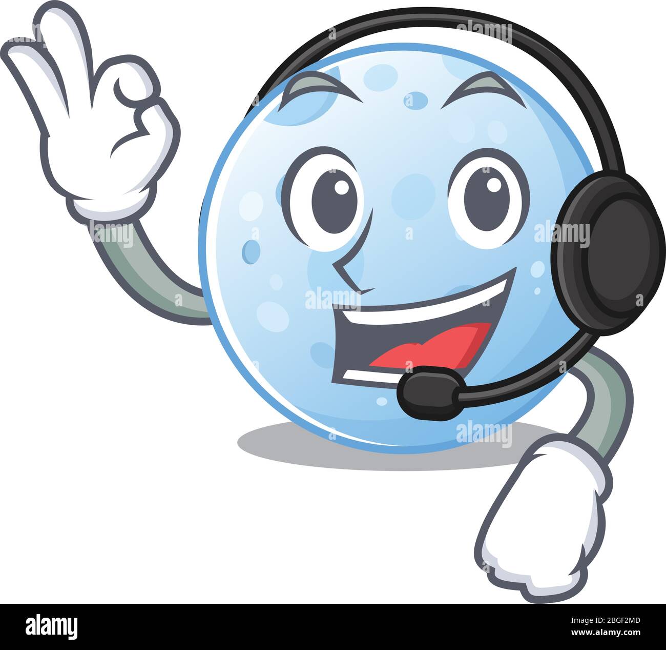 A gorgeous blue moon mascot character concept wearing headphone Stock ...