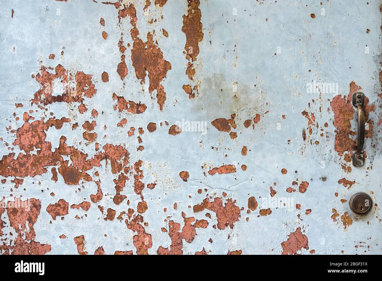 Dirty rusty old metal door . The old rusty metal plate surface Stock ...