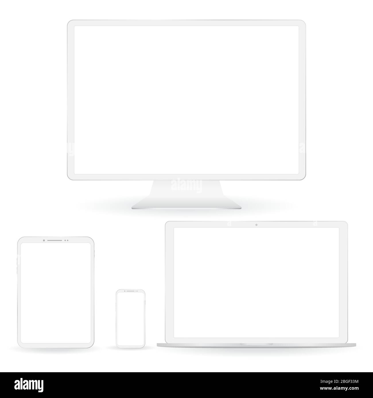 White digital gadgets set Stock Vector Image & Art - Alamy