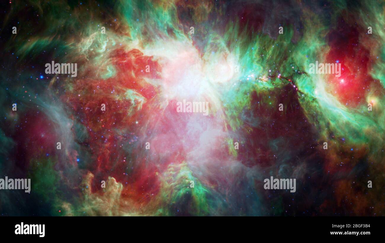 Green cosmic background. Nebulae space. Elements of this image ...