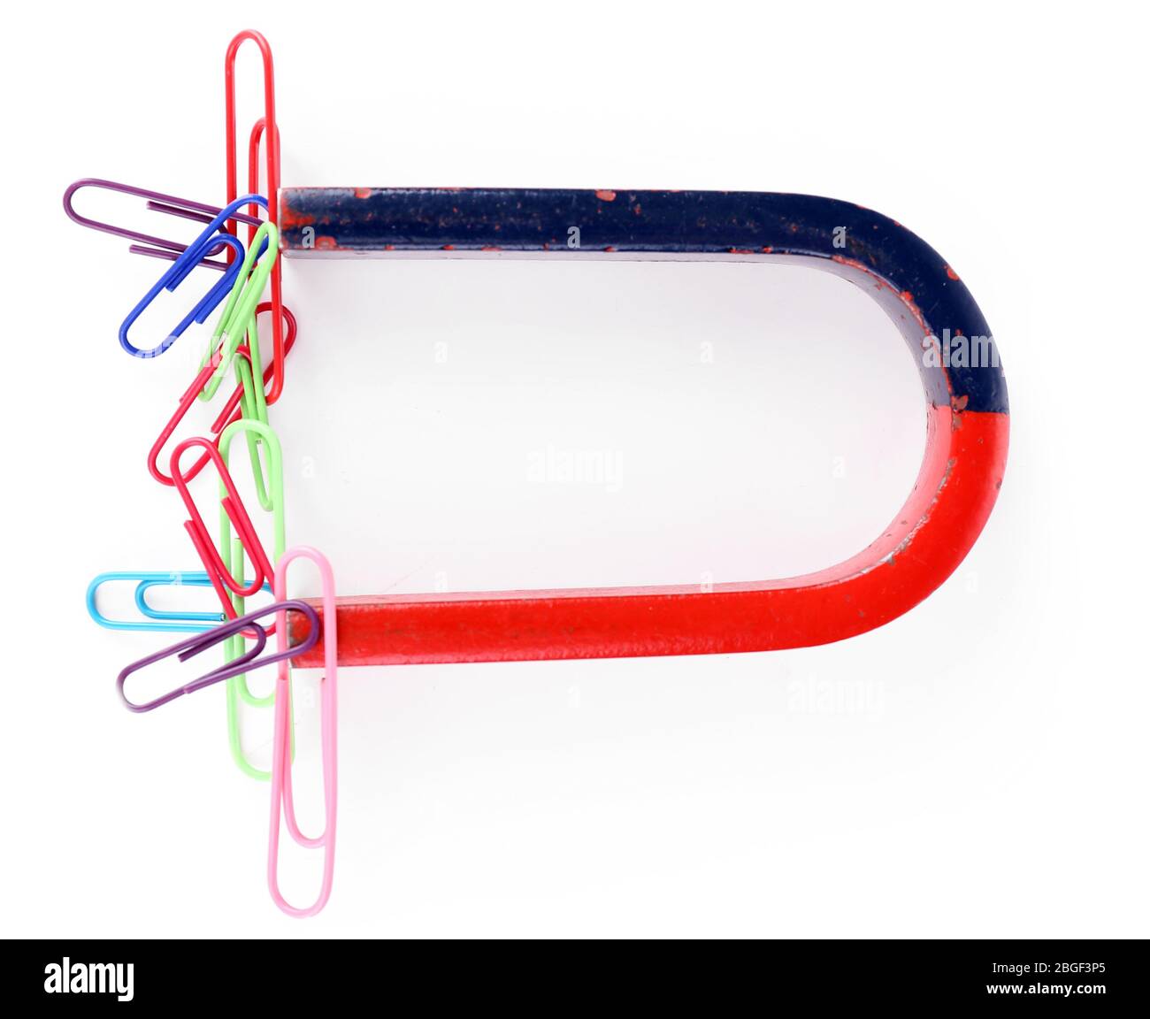 Magnet and colorful clips isolated on white Stock Photo - Alamy