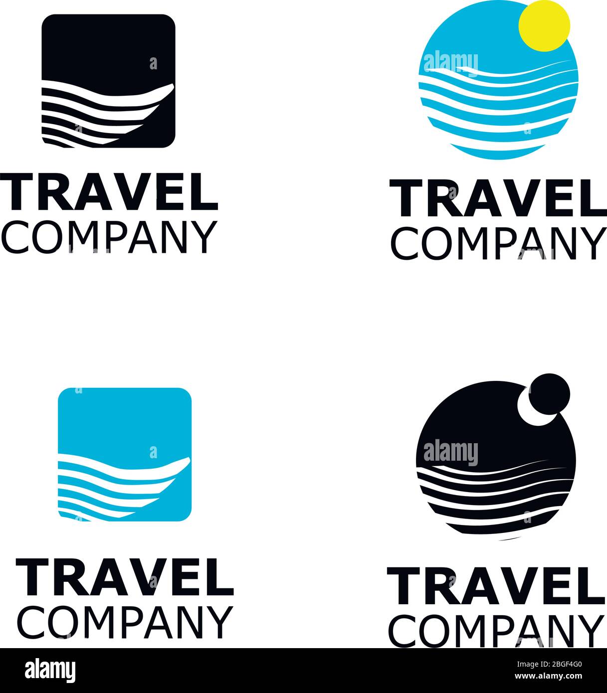 Vector Logo travel agency symbol blue sea on white Stock Vector Image ...