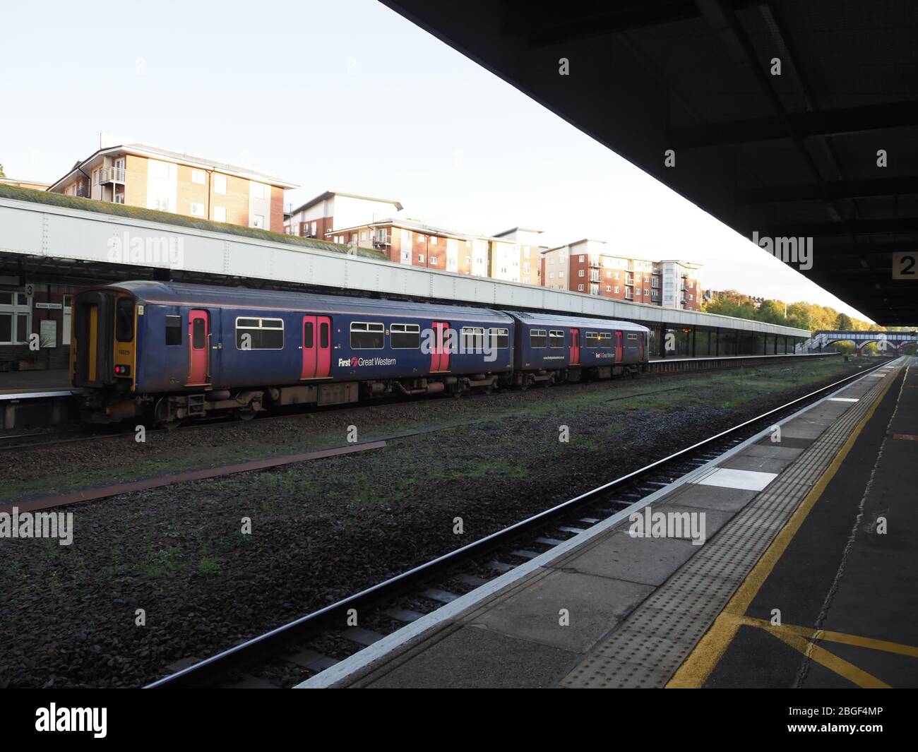 a short passenger train at Exeter Central station in Devon, England, Uk ...
