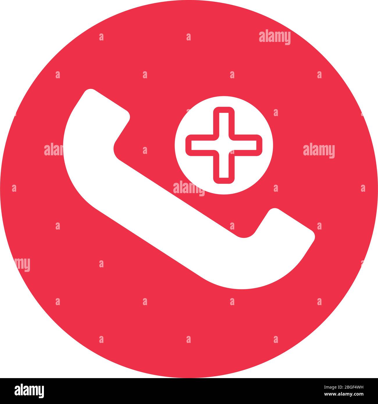 telephone with medical cross symbol silhouette gradient style Stock ...