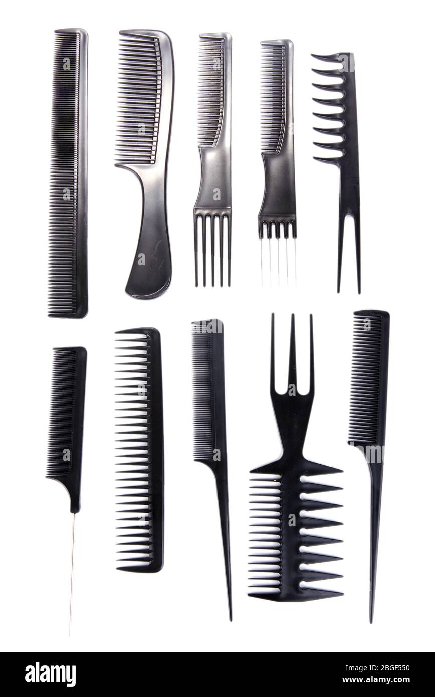 Professional combs isolated on white Stock Photo - Alamy