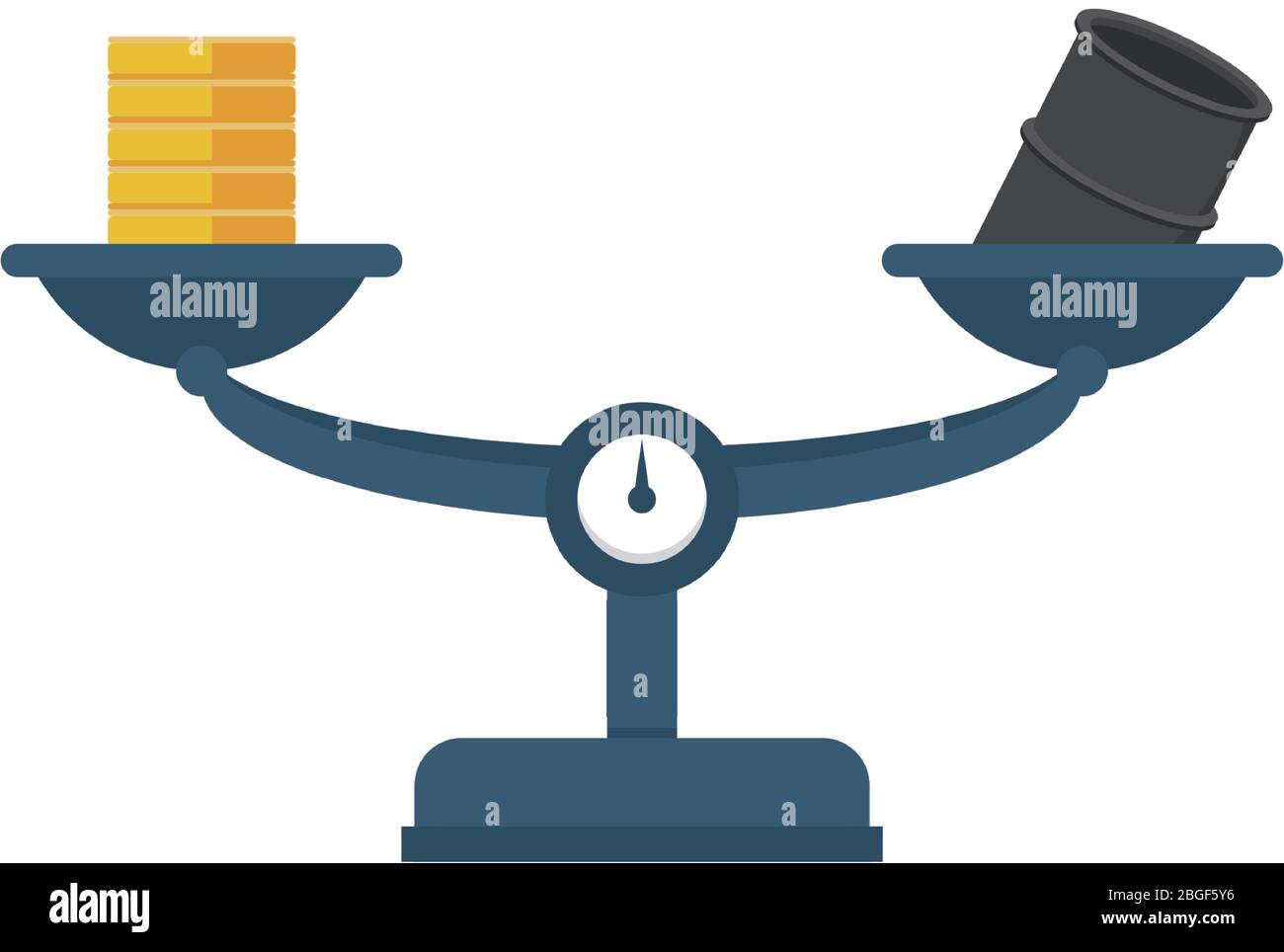 balance with oil barrel and coins Stock Vector Image & Art - Alamy
