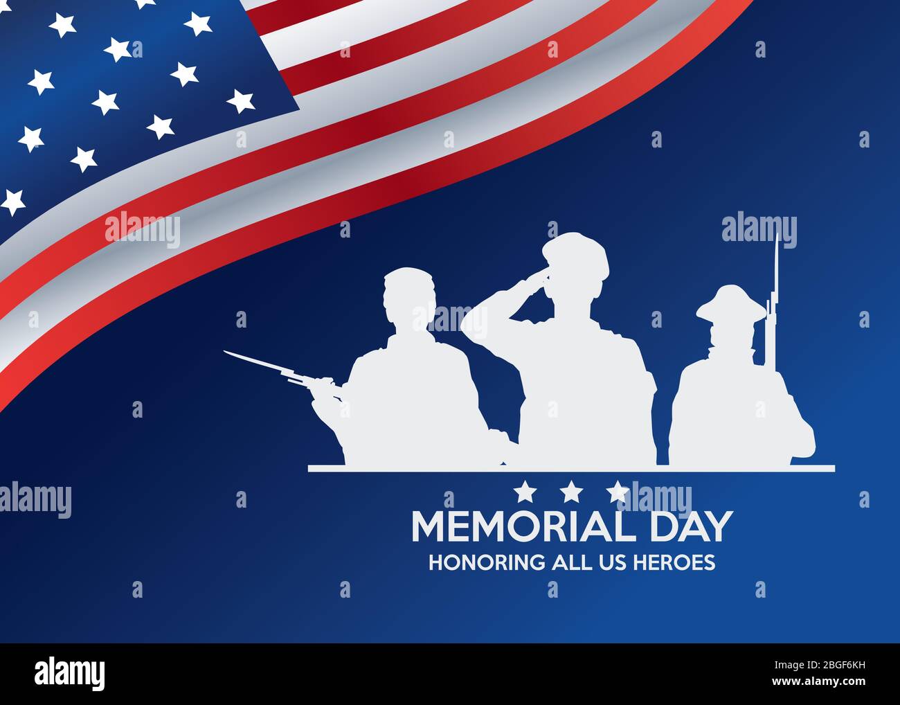 memorial day celebration poster with usa flag Stock Vector Image & Art ...
